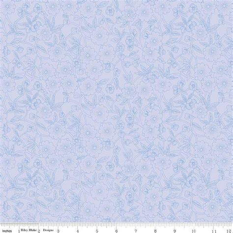 Sewing Seeds Iii Porcelain Petals Periwinkle Quilting Cotton Half