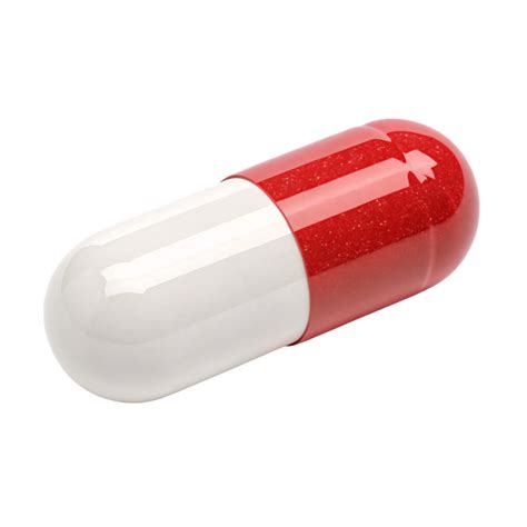 A Glossy Red And White Pill With A Translucent Coating Symbolizing
