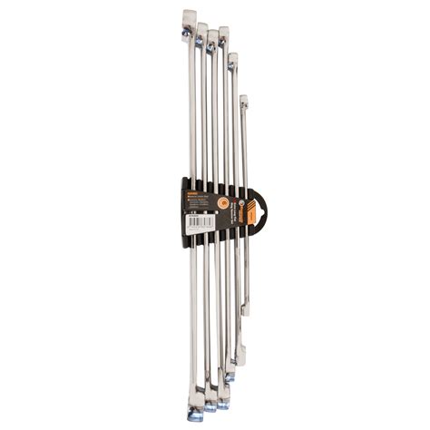 Renegade Industrial 6 Piece Extra Long Flat Ring Spanner Set Rifrss6p