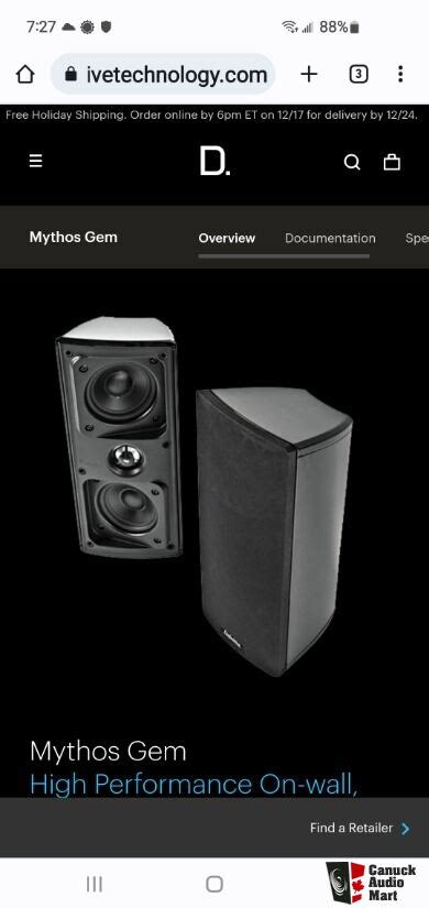 Definitive Technology Mythos Gems 2 For Sale Canuck Audio Mart