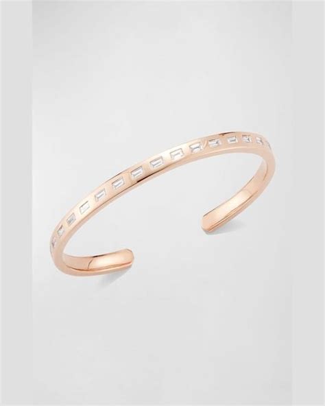 Walters Faith Ottoline Rose Narrow Cuff With Gypsy Set Baguette