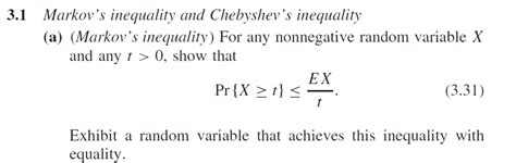Solved 31 Markovs Inequality And Chebyshevs Inequality