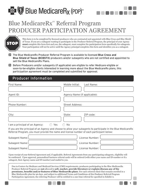 Fillable Online Blue Medicarerxsm Referral Program Producer