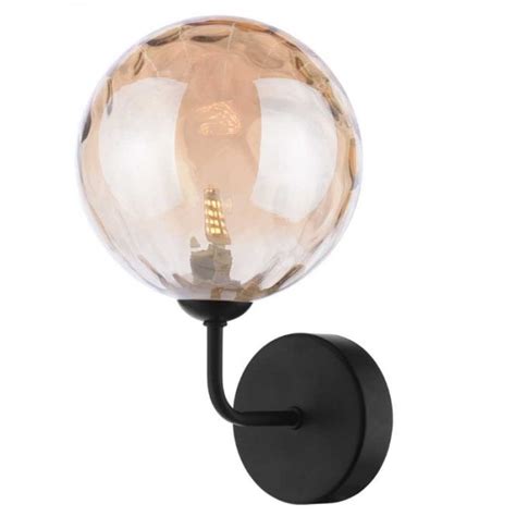 Black Wall Light With Champagne Dimpled Glass Shade Lighting Company Uk