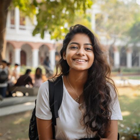 Premium Ai Image Young Indian College Student Girl Happy After Admission
