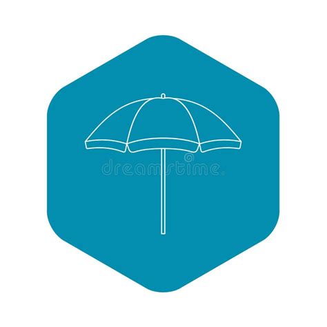 Beach Umbrella Icon Outline Style Stock Vector Illustration Of