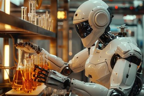 Premium Photo A Modern Laboratory With A Precise Robotic Arm Engaging