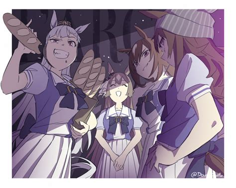 Safebooru 4girls Animal Ears Bag Baguette Beanie Biting Bread