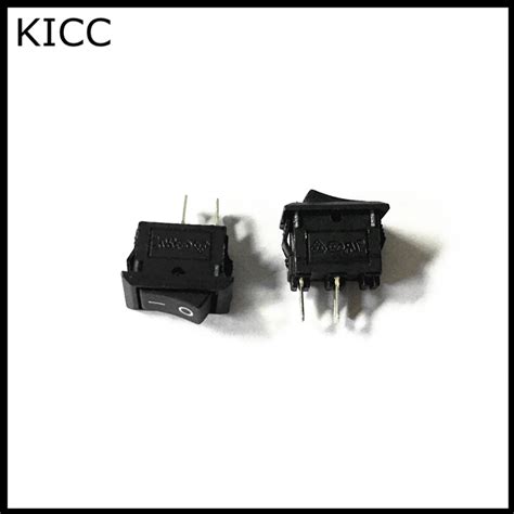 10 15mm Rocker Switch Black Kcd11 101 2pin 2file Seesaw Switch 3a250v