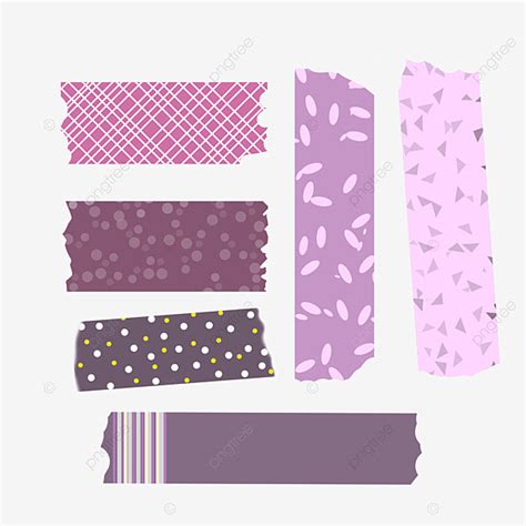 Cute Washi Tape Vector PNG Images Set Of Washi Tape Purple Bujo