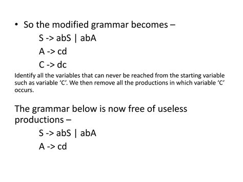 Simplification Of Cfg Ppt Pptx Programming Languages Computing