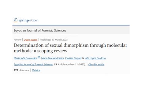 Determination Of Sexual Dimorphism Through Molecular Methods A Scoping