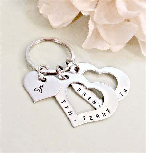 Custom Key Chain Personalized Hand Stamped By Foreverheartprints