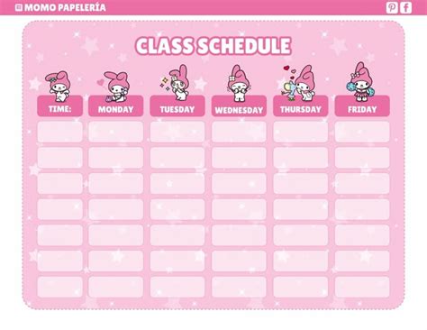 My Melody Class Schedule Pdf In 2025 Hello Kitty School Class