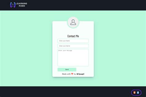 How To Make Contact Me Form In Html And Css