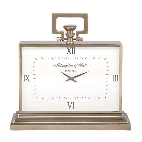 Latham Brass Rectangular Clock Small Libra