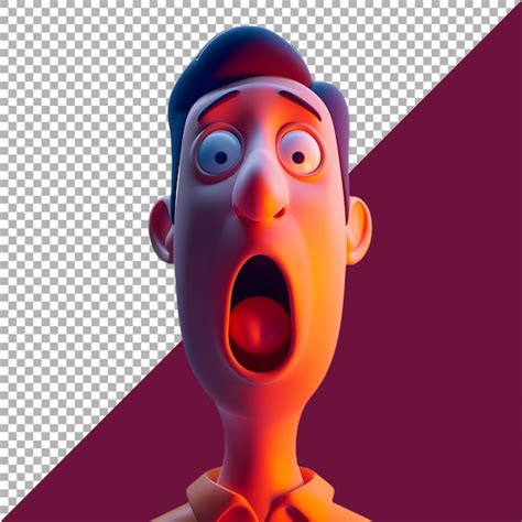 Psd Premium File Png De Homem De Desenho Animado Com A Boca Aberta