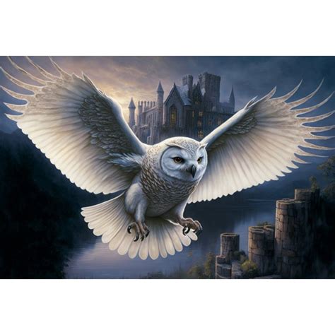 Witte Uil Bij Kasteel Retroborden