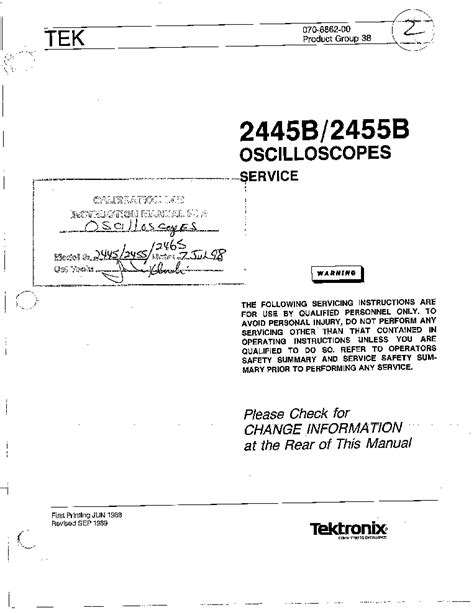 Tektronix 2445b 2455b Sm Service Manual Download Schematics Eeprom