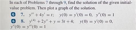 Solved In Each Of Problems Through Find The Solution Of Chegg