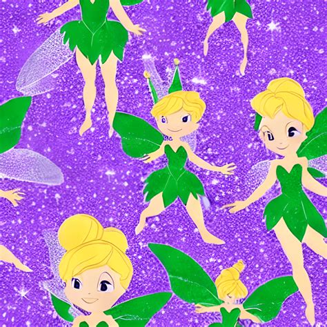 Tinkerbell Groen Glitterachtergrondpatroon · Creative Fabrica