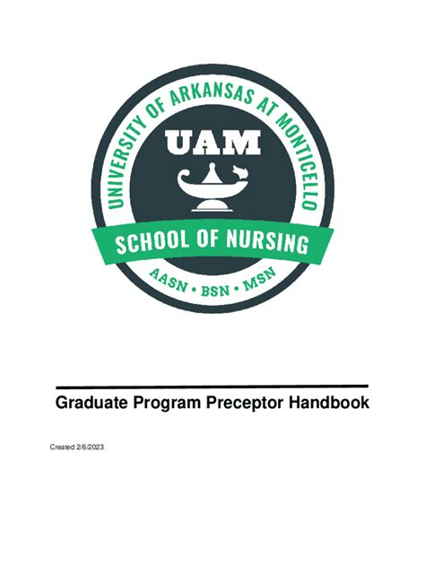 Fillable Online Graduate Program Preceptor Handbook Fax Email Print