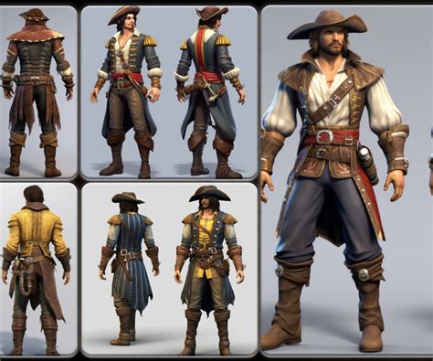 Artstation 200 Masculine Swashbuckler Outfit Reference Pack 4k V