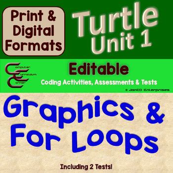 Turtle Unit 1 Introduction To Graphics For Loops Editable Unit
