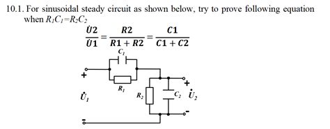 Solved 01 For Sinusoidal Steady Circuit As Shown Below