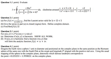 solved evaluate i contour integral over c 36z 2 z 4 2