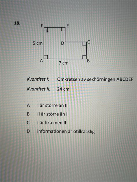 Kva Omkrets Av En Sexhörning Matematik Högskoleprovet Pluggakuten