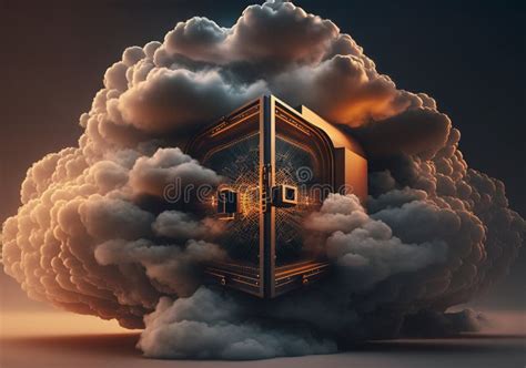 Cloud Computing Security Concept Generative Ai Stock Illustration Illustration Of Solution