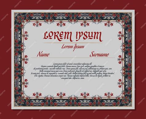 Premium Vector Vintage Border Frame Or Label With Red Bird Floral