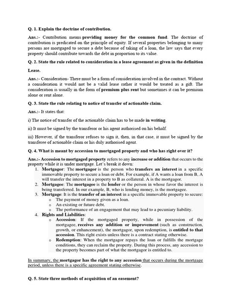 Tranfer Of Property Act Topa Important For Internals Download Free