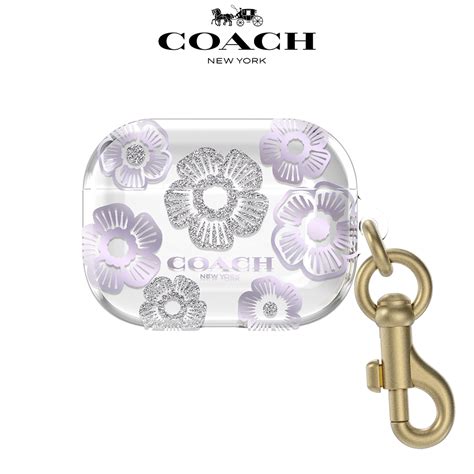 【coach】airpods Pro 精品保護殼套 紫色茶花 Airpods Pro配件 Yahoo奇摩購物中心