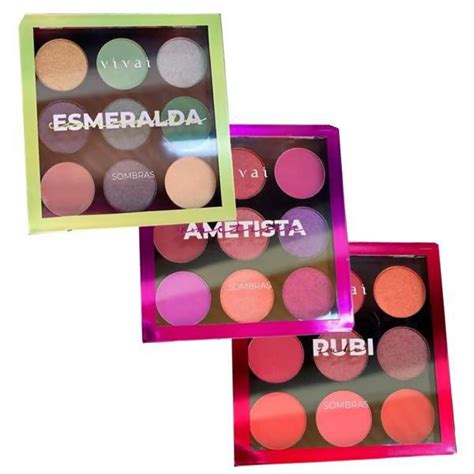 Paleta De Sombras 9 Cores Vivai Shopee Brasil