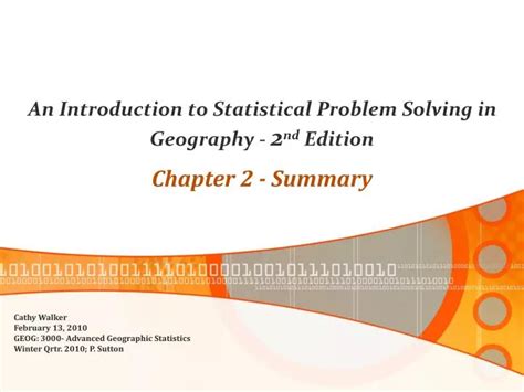 Ppt An Introduction To Statistical Problem Solving In Geography 2