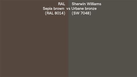 Ral Sepia Brown Ral 8014 Vs Sherwin Williams Urbane Bronze Sw 7048