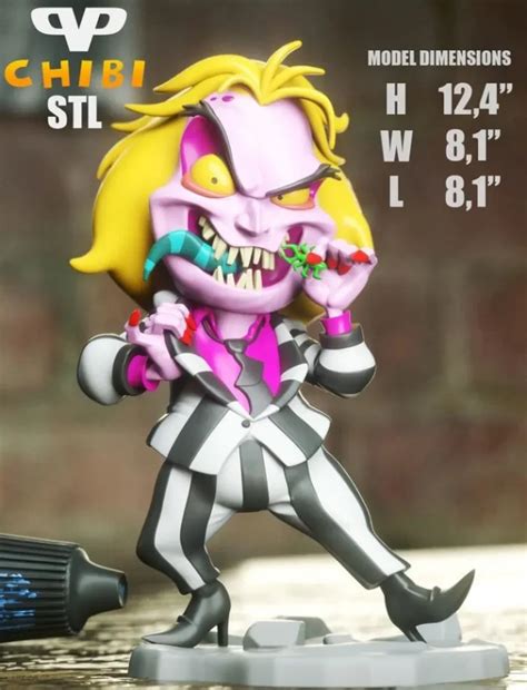 Spooky Delight Beetlejuice Chibi A Playful 3d Model Tribute Free High Quality Models