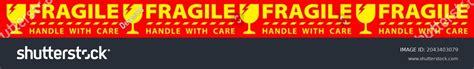 Sticker Fragile Handle Care Horizontal Red เวกเตอร์สต็อก ปลอดค่าลิขสิทธิ์ 2043403079