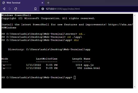 web terminal with xterm js node pty and web sockets