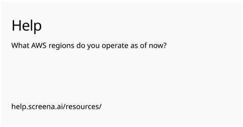 What Aws Regions Do You Operate As Of Now Help