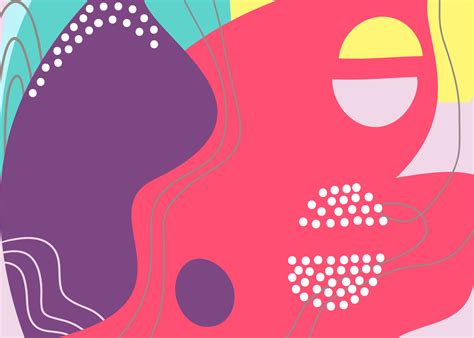 Fun Hand Drawn Colorful Shapes Doodle Objects And Lines Dots Collage