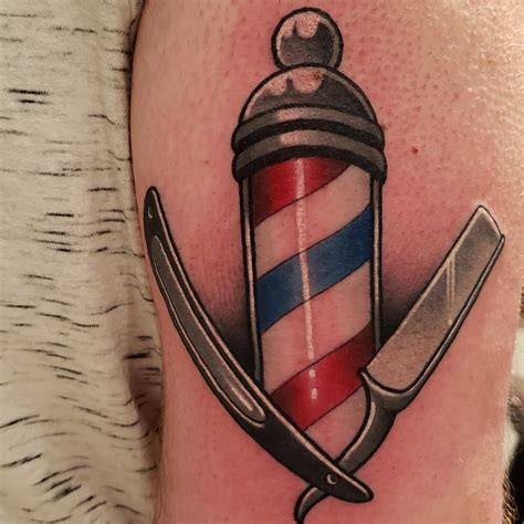 Barber Pole Tattoos Inhaler Tattoo Benchmark Tattoo By Kyle Grover