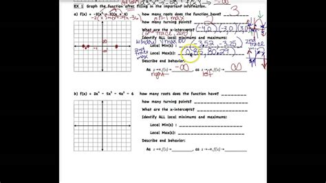 68 Analyzing Graphs Of Polynomial Functions Youtube