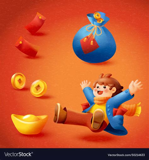 Cny Hand Drawn Element Set Royalty Free Vector Image