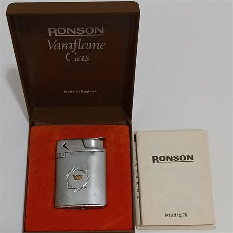 Vintage Ronson Lighter With Original Plastic Box And Literature