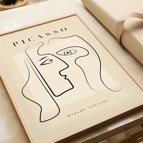 Picasso Two Faces Abstract Line Art Print