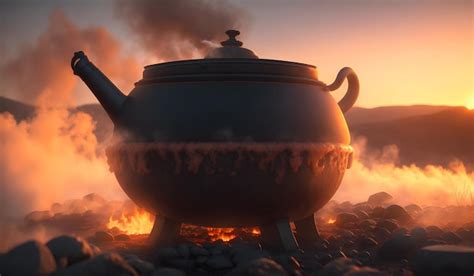 Premium Ai Image Old Hot Cauldron Background Generative Ai