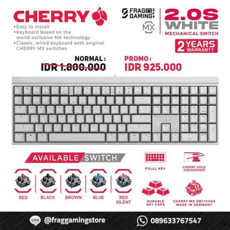 Promo 100% Produk Ori Cherry Mx Cherrymx / Cherry 2.0s Nbl Mechanical ...